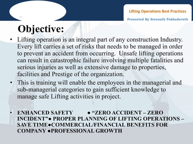 LIFTING OPERATIONS BEST PRACTICES - SEMINAR 1 | PPTX | Civil ...