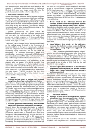 Bingo Game Approach on the Students’ Performance in Biology | PDF