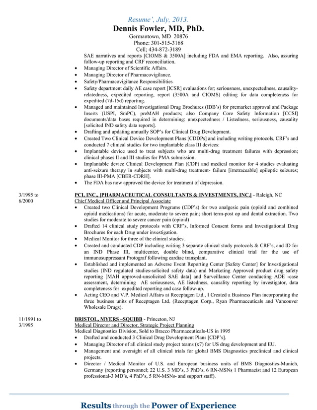 CV Dennis Fowler July 2014 | PDF