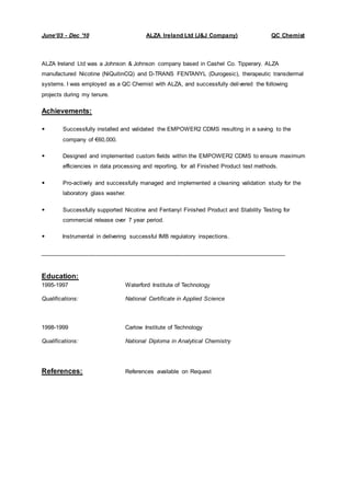 DEREK McCABE CV 2016 | PDF