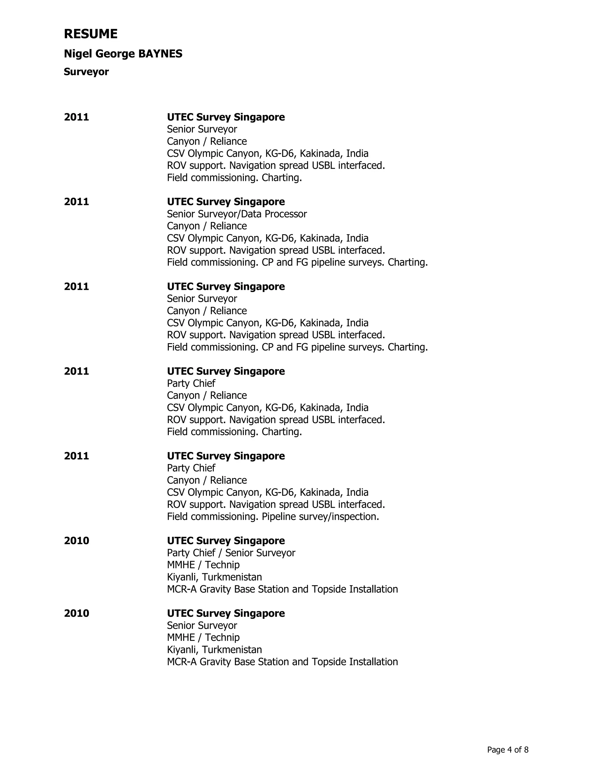 Nigel BAYNES - CV_ March 15 | PDF