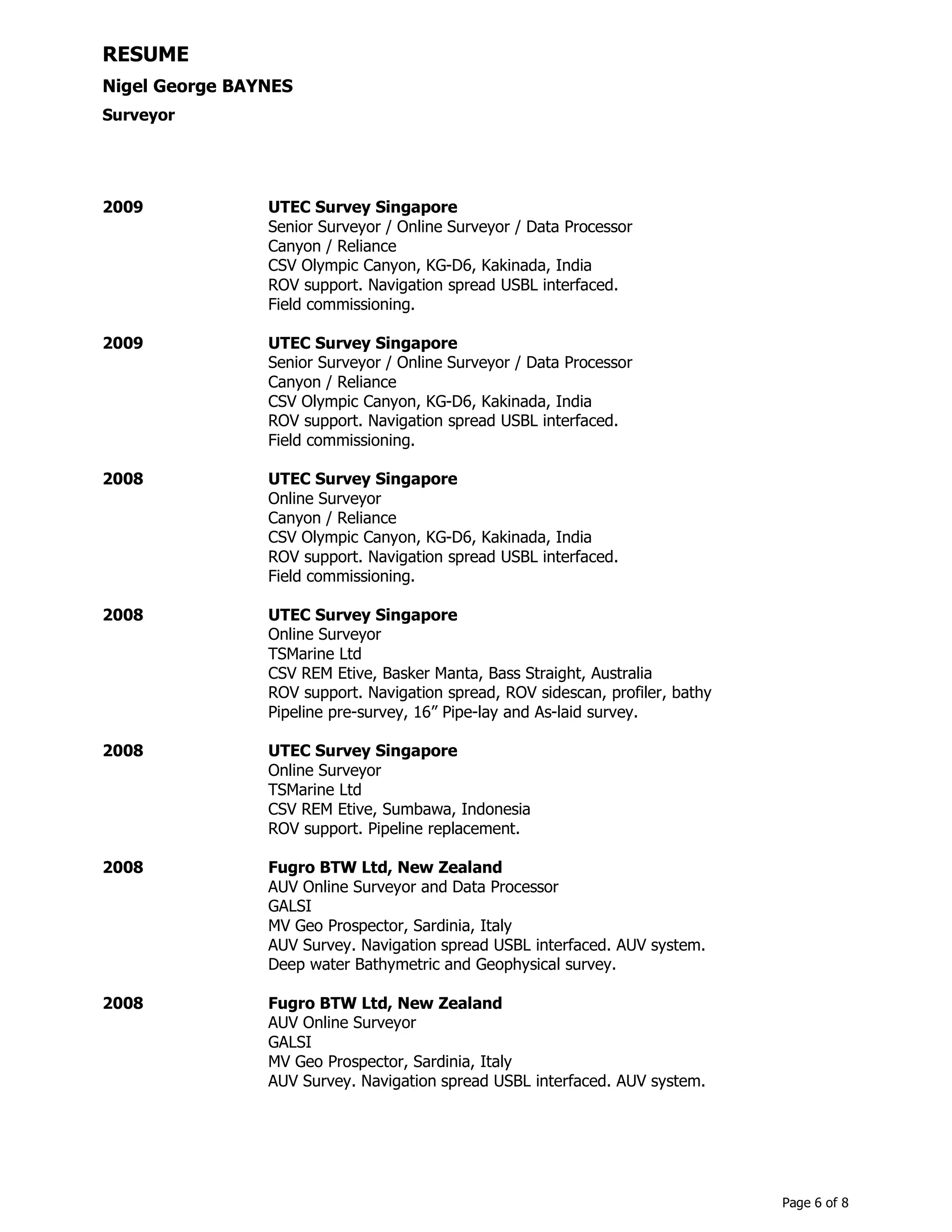 Nigel BAYNES - CV_ March 15 | PDF