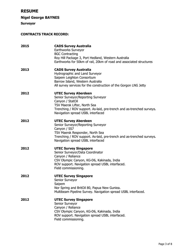 Nigel BAYNES - CV_ March 15 | PDF