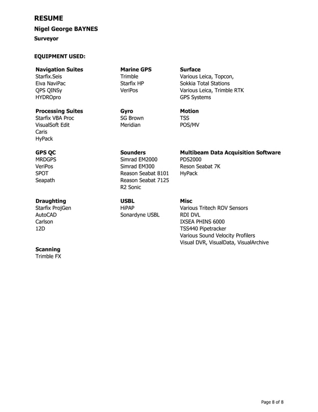 Nigel BAYNES - CV_ March 15 | PDF