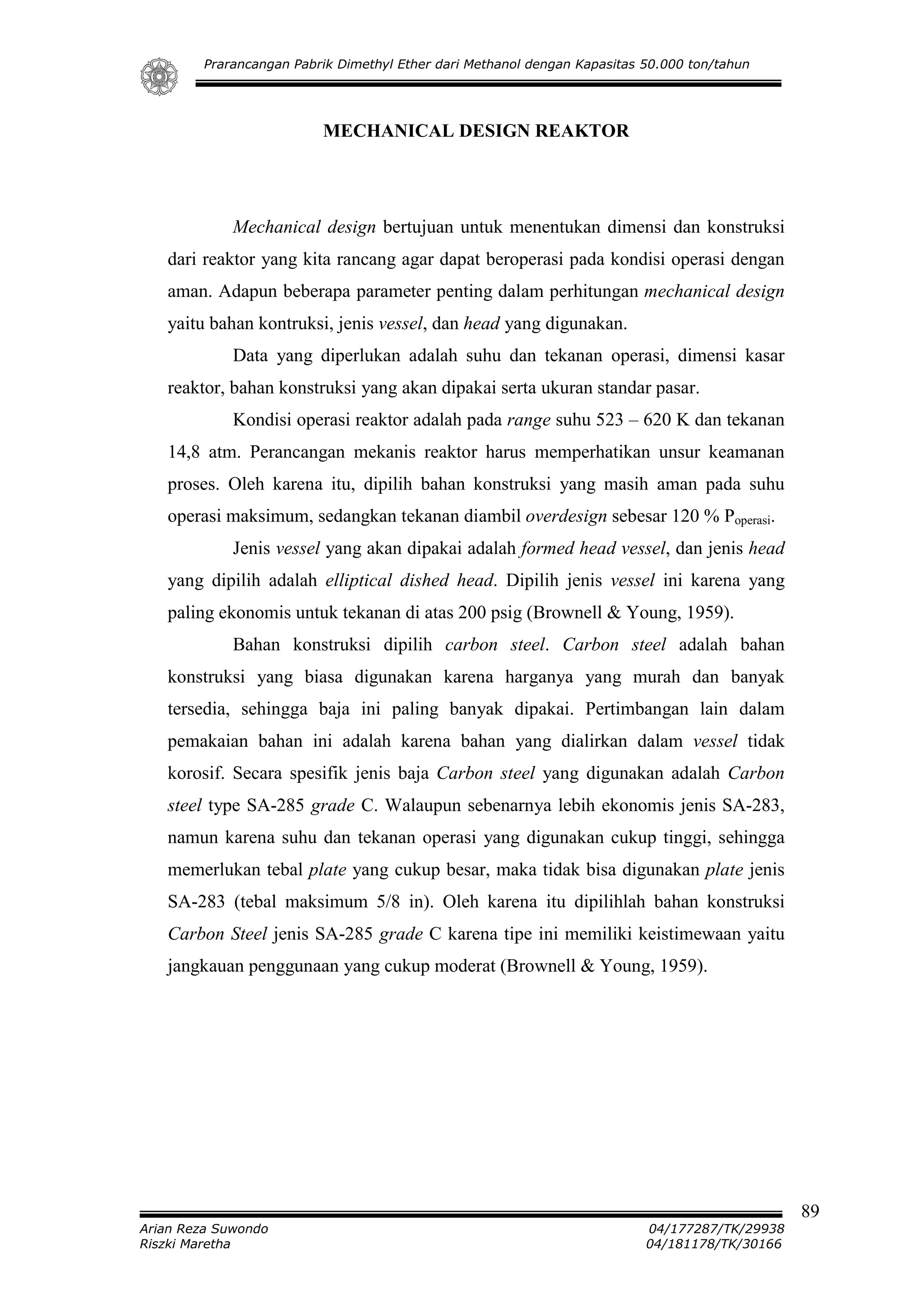 13-Reaktor Fixed Bed R-01 | PDF