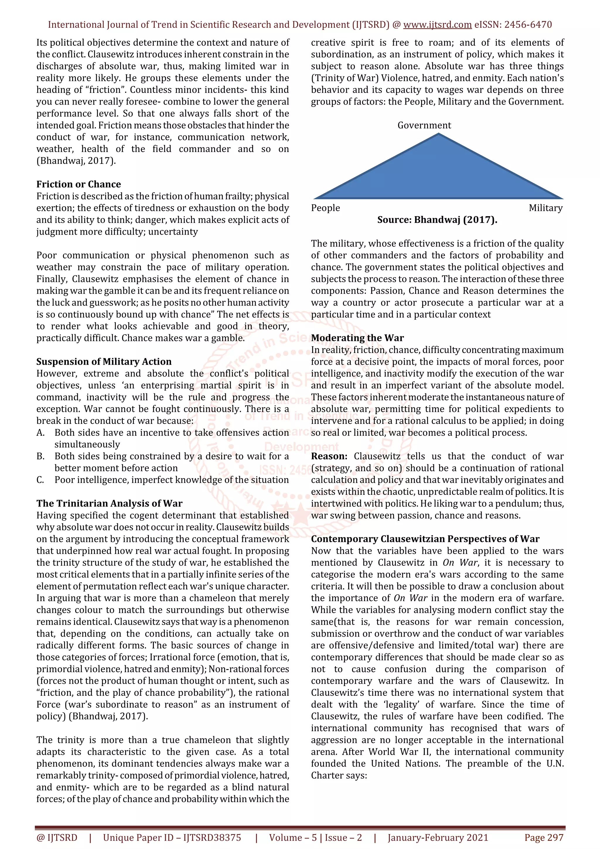 Conceptualisation of War Clausewitzian and Anti Clausewitzian ...