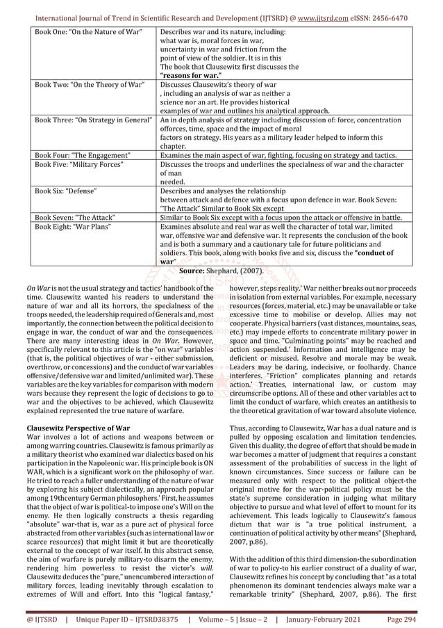 Conceptualisation of War Clausewitzian and Anti Clausewitzian ...
