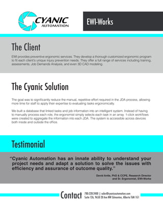 Cyanic Automation - Case Study EWI - Final | PDF