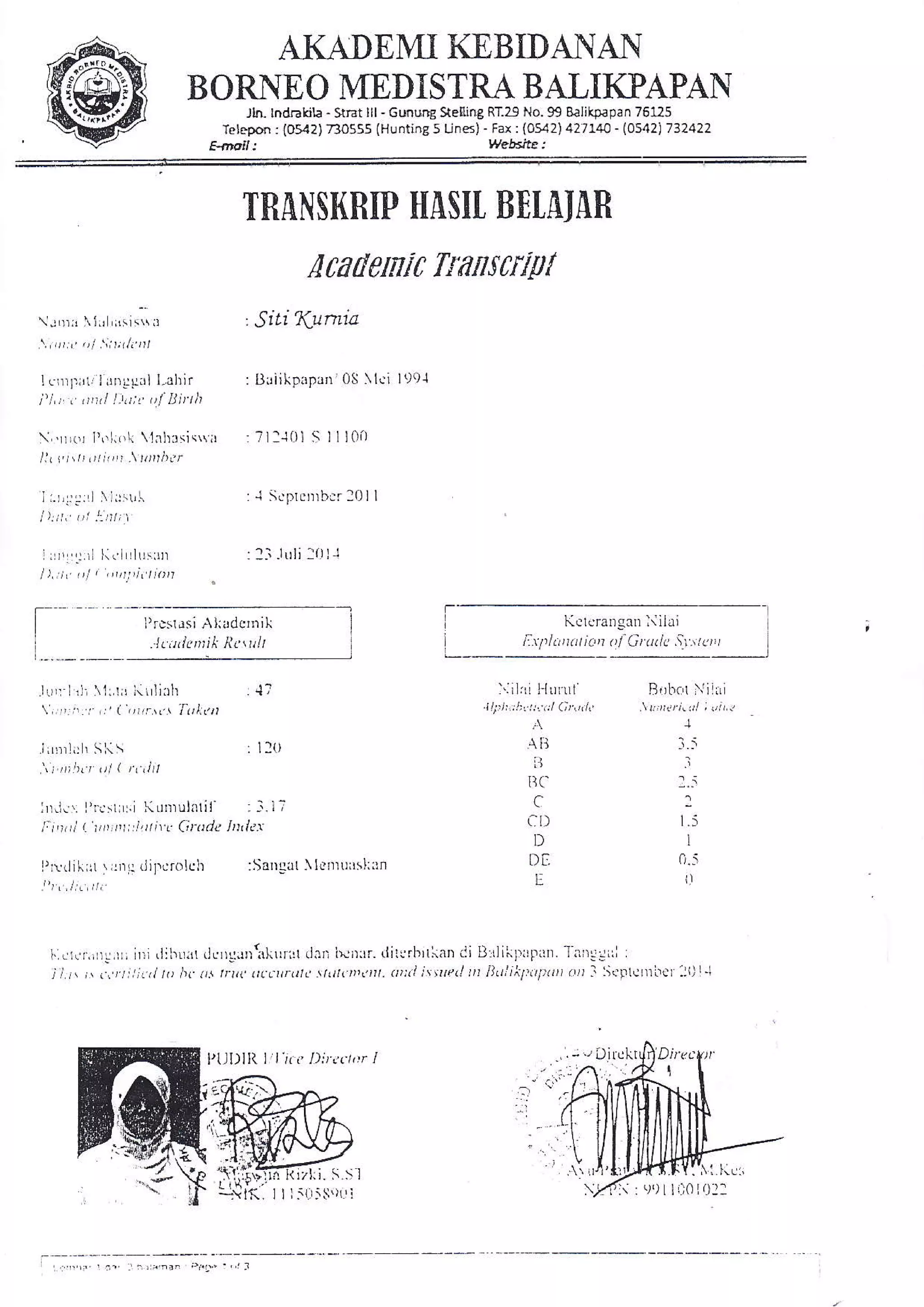 file Ijazah, transkip | PDF