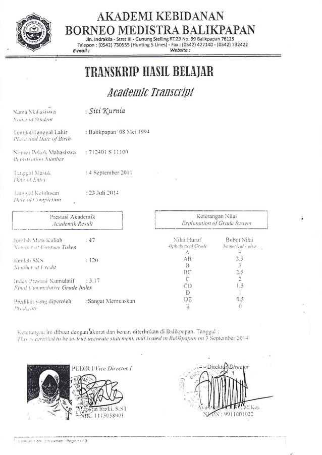 file Ijazah, transkip | PDF