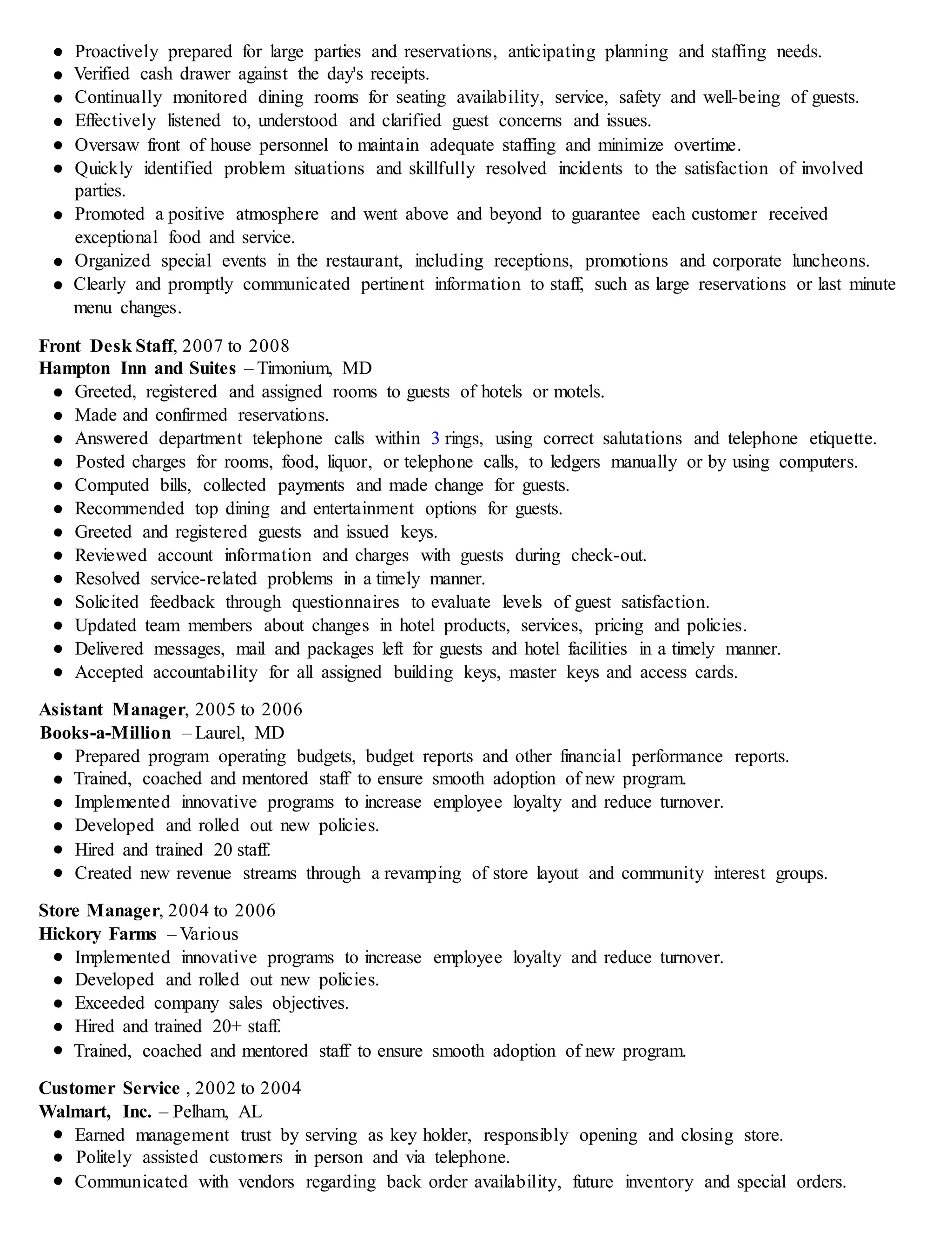 Melissa Metro Resume 1 | DOCX