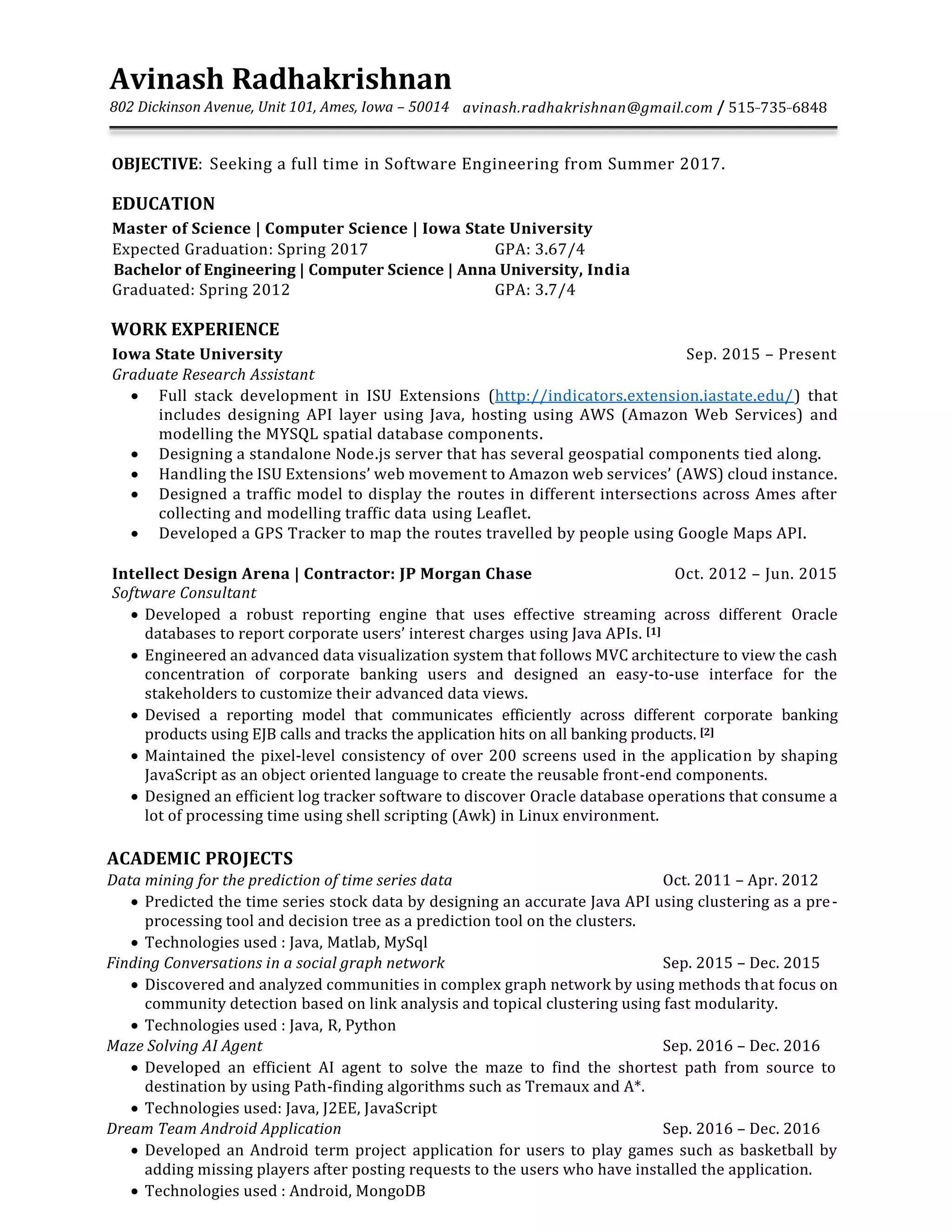 Avinash_Radhakrishnan_Resume_Latest | PDF