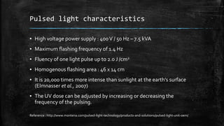 Pulsed light technologies in water treatment | PDF