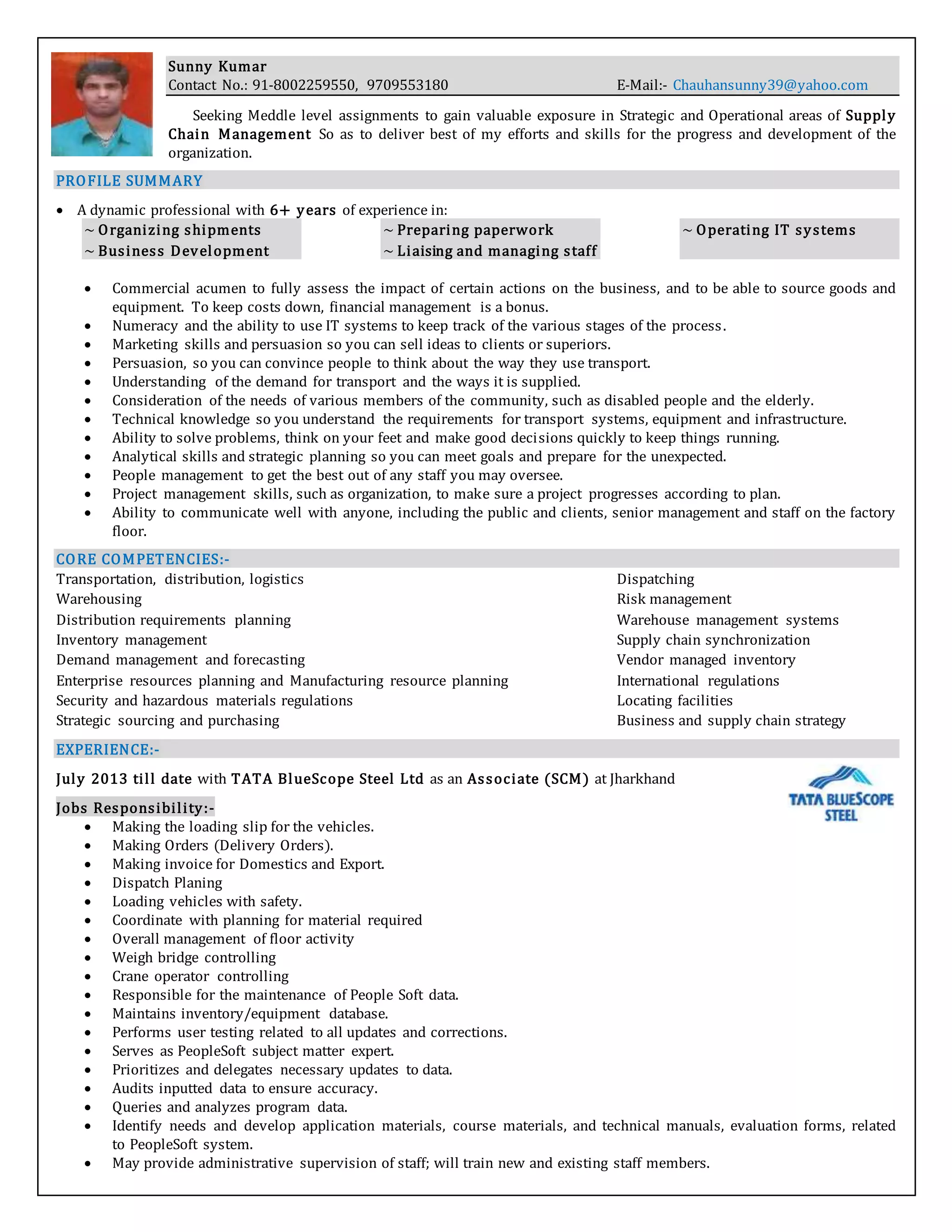 Sunny Kumar CV | DOCX