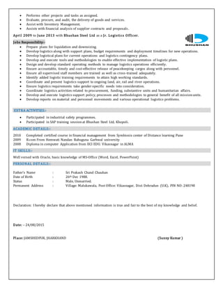 Sunny Kumar CV | DOCX