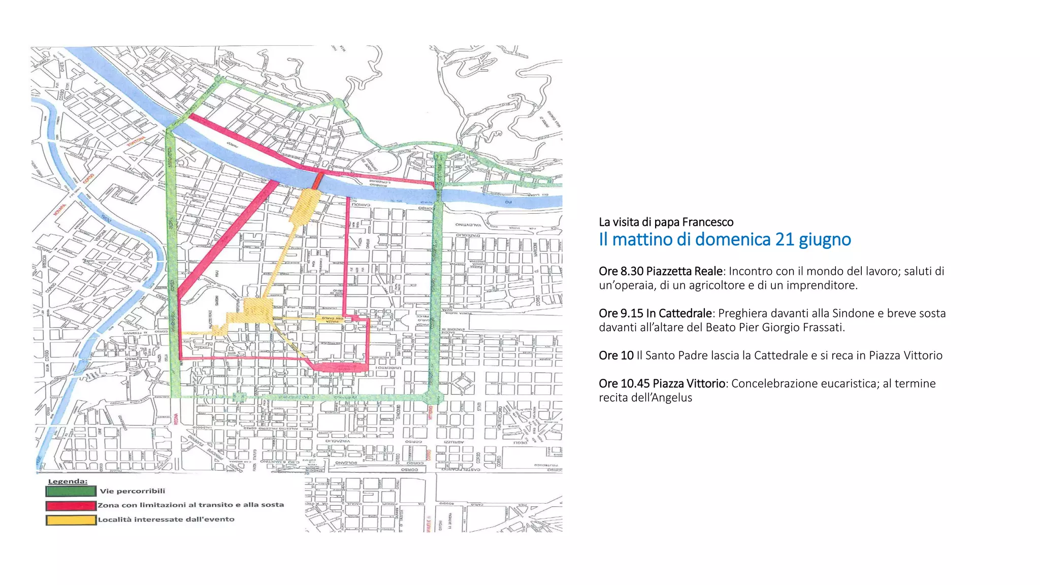 La visita di papa Francesco a Torino: le mappe dei percorsi | PPT