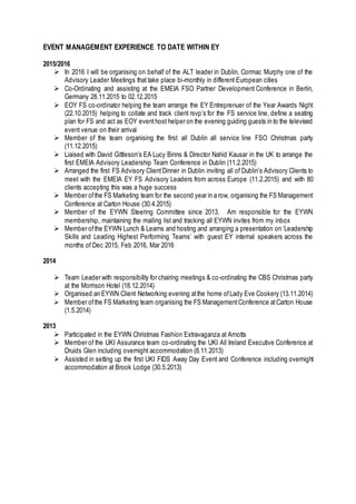 EVENT MANAGEMENT WITHIN EY | PDF