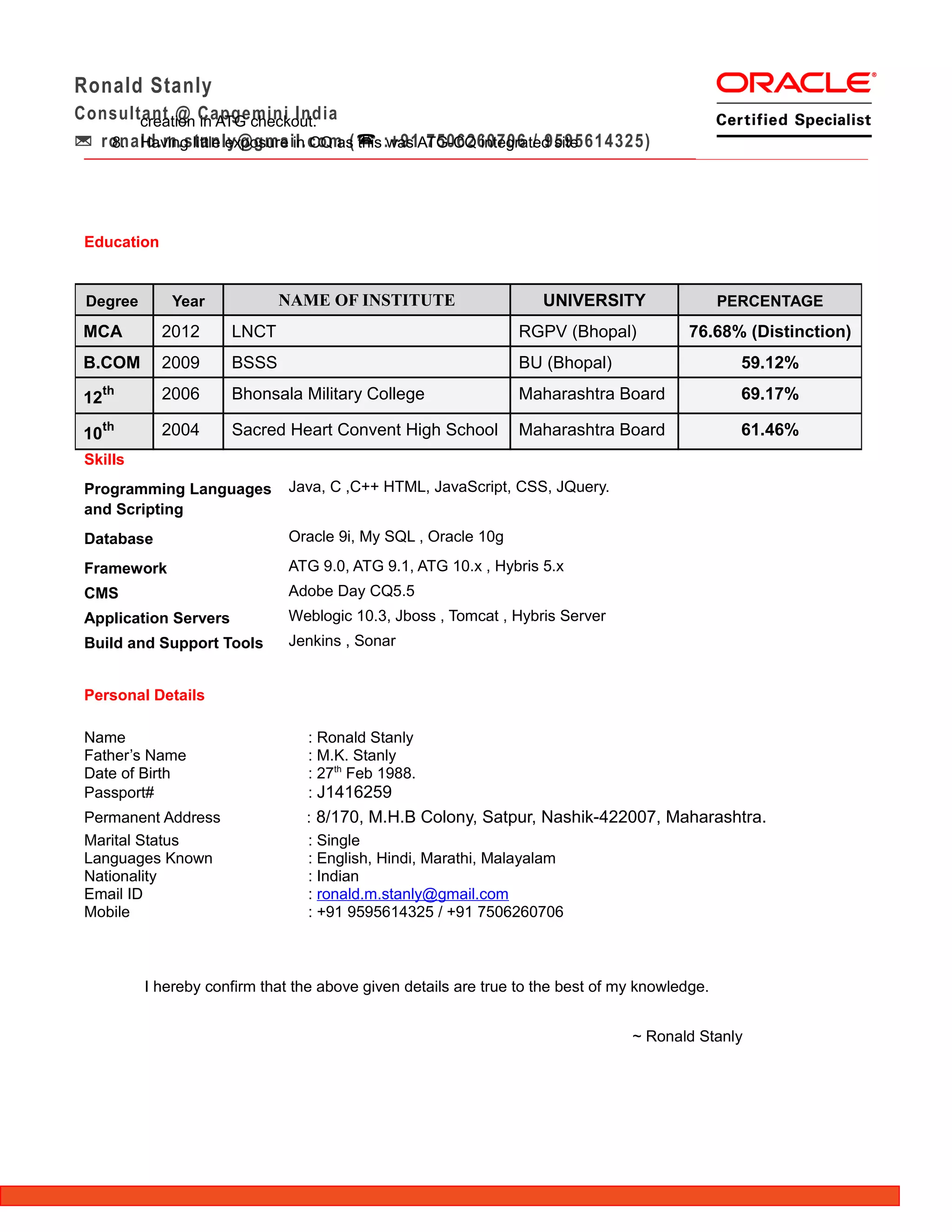RonaldStanly_ATG&Hybris | DOC