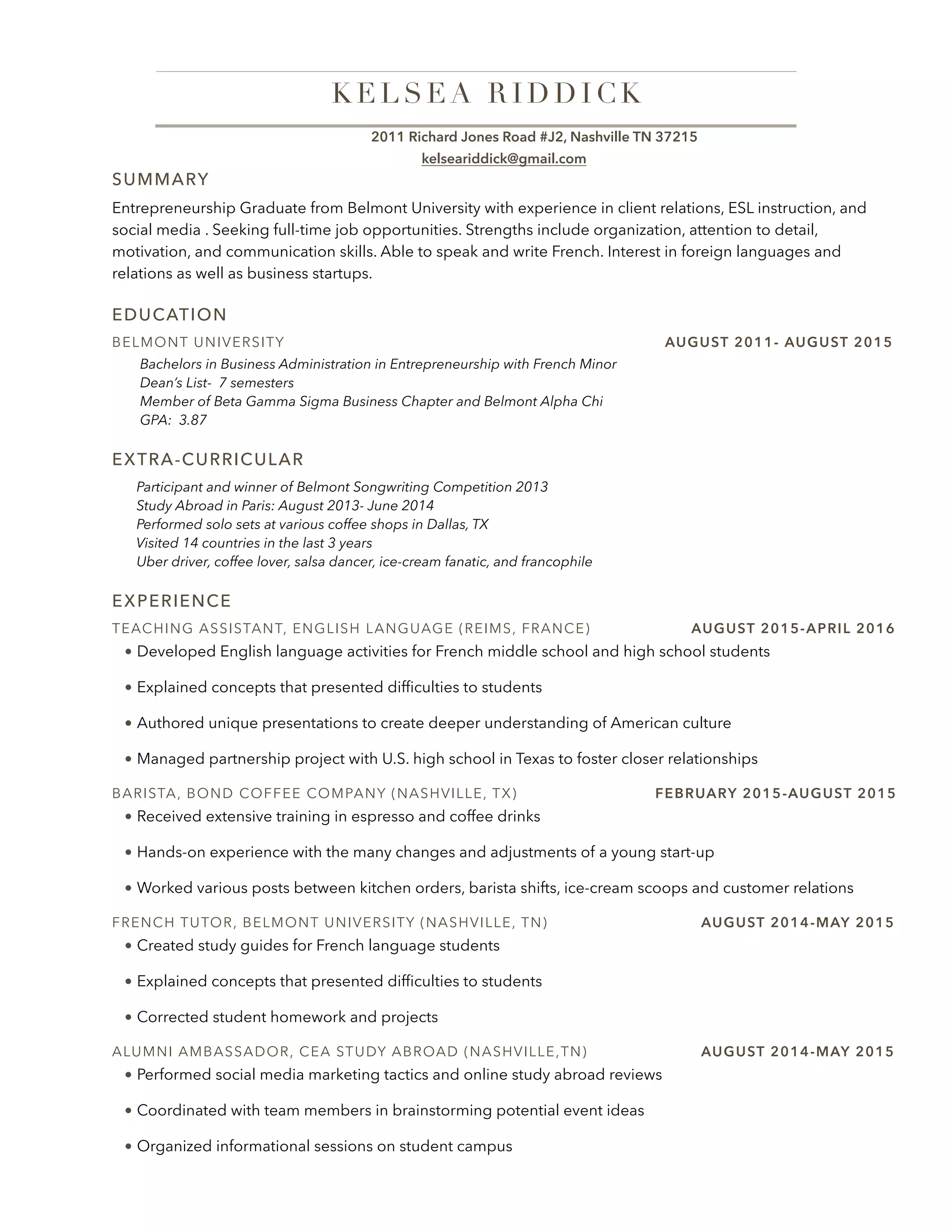 Resume May 2016 | PDF | Business Administration | Business