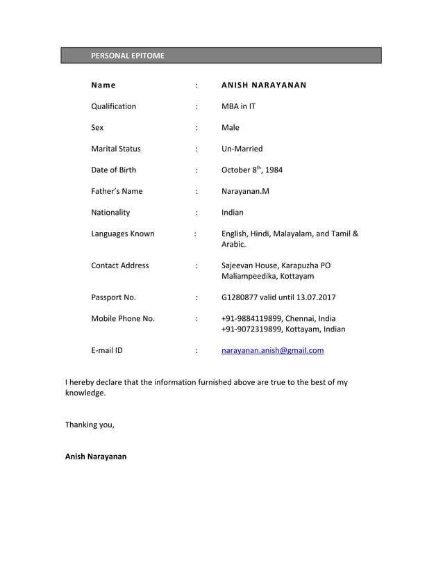 ANISH - Resume | PDF