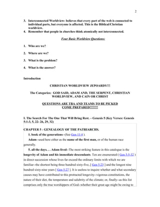 Sermon Outline Genesis 5 NACBC | DOC | Christianity | Religion ...