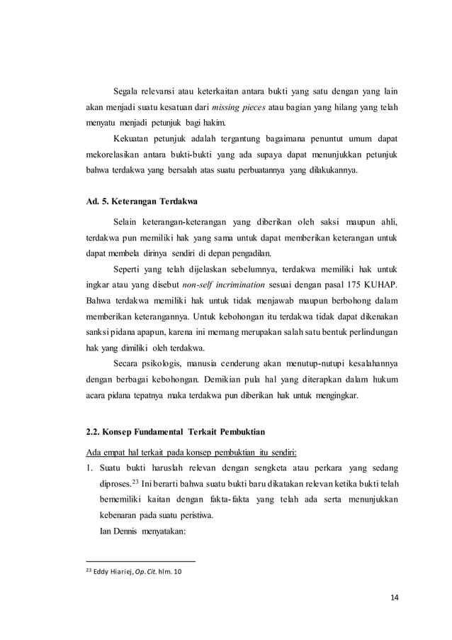 Paper Hukum Pembuktian (Hansel) | DOCX