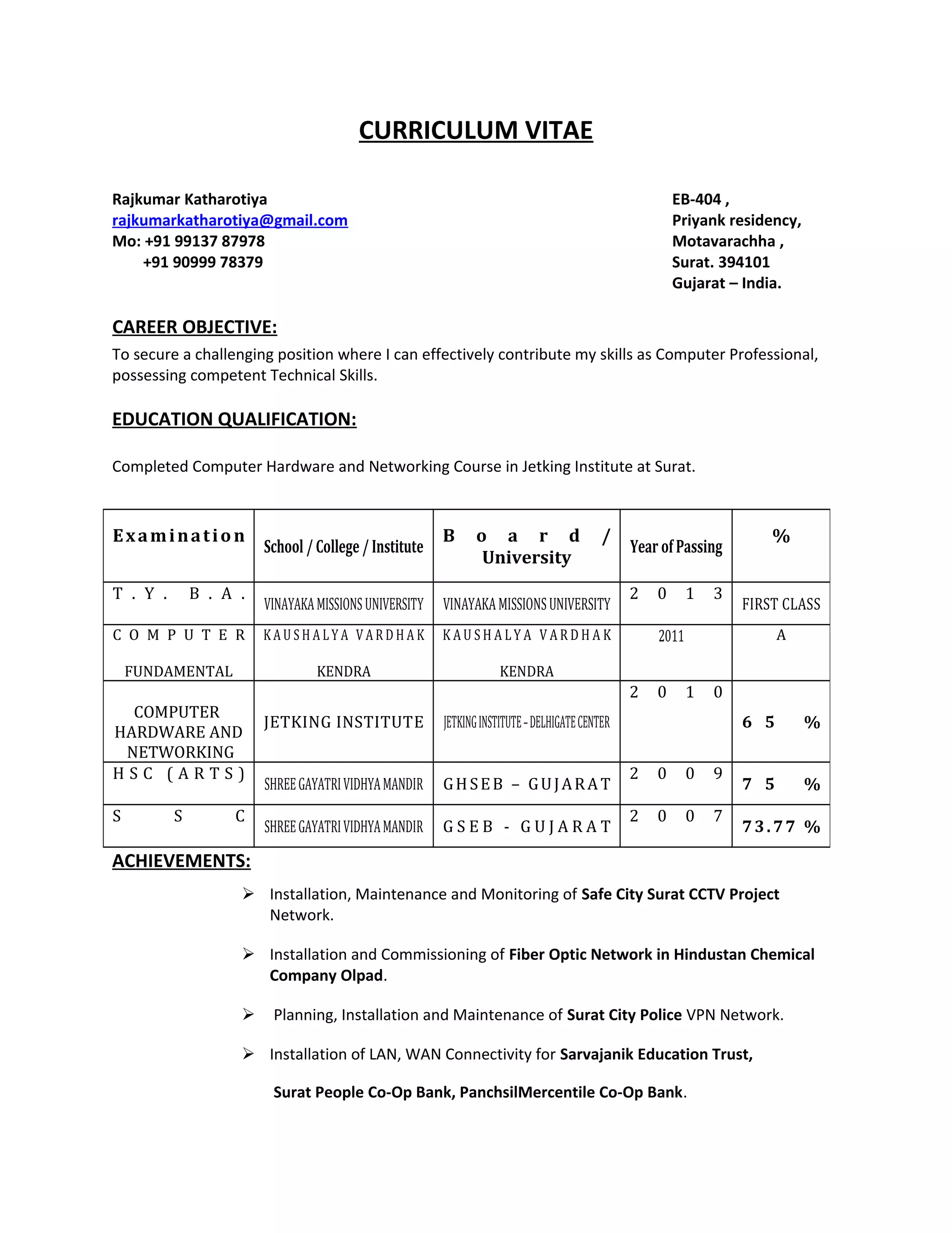 Raj CV 25-11-2014 | DOC
