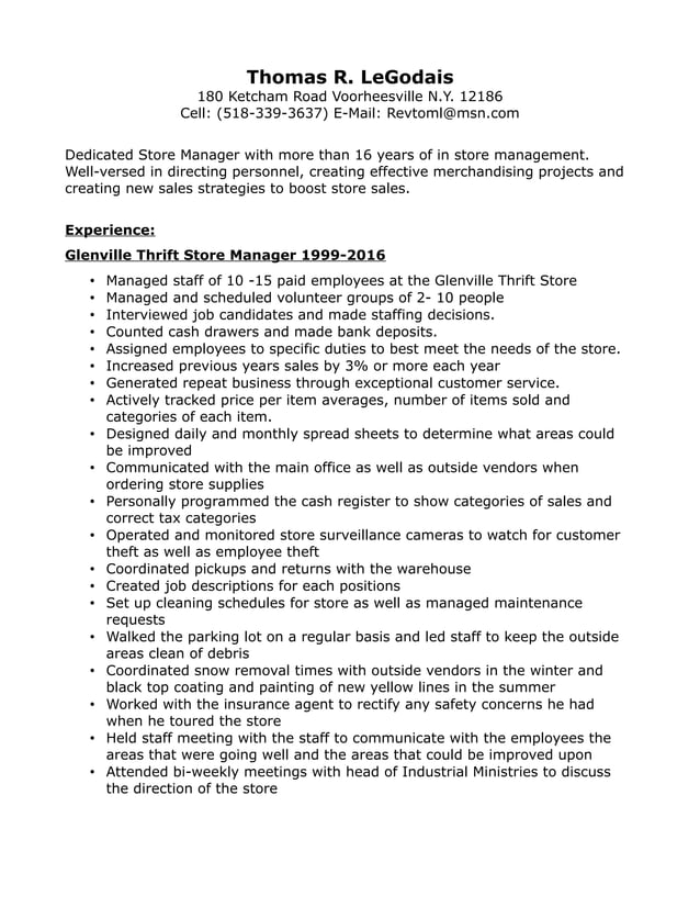 Toms Resume | ODT | Sales | Business