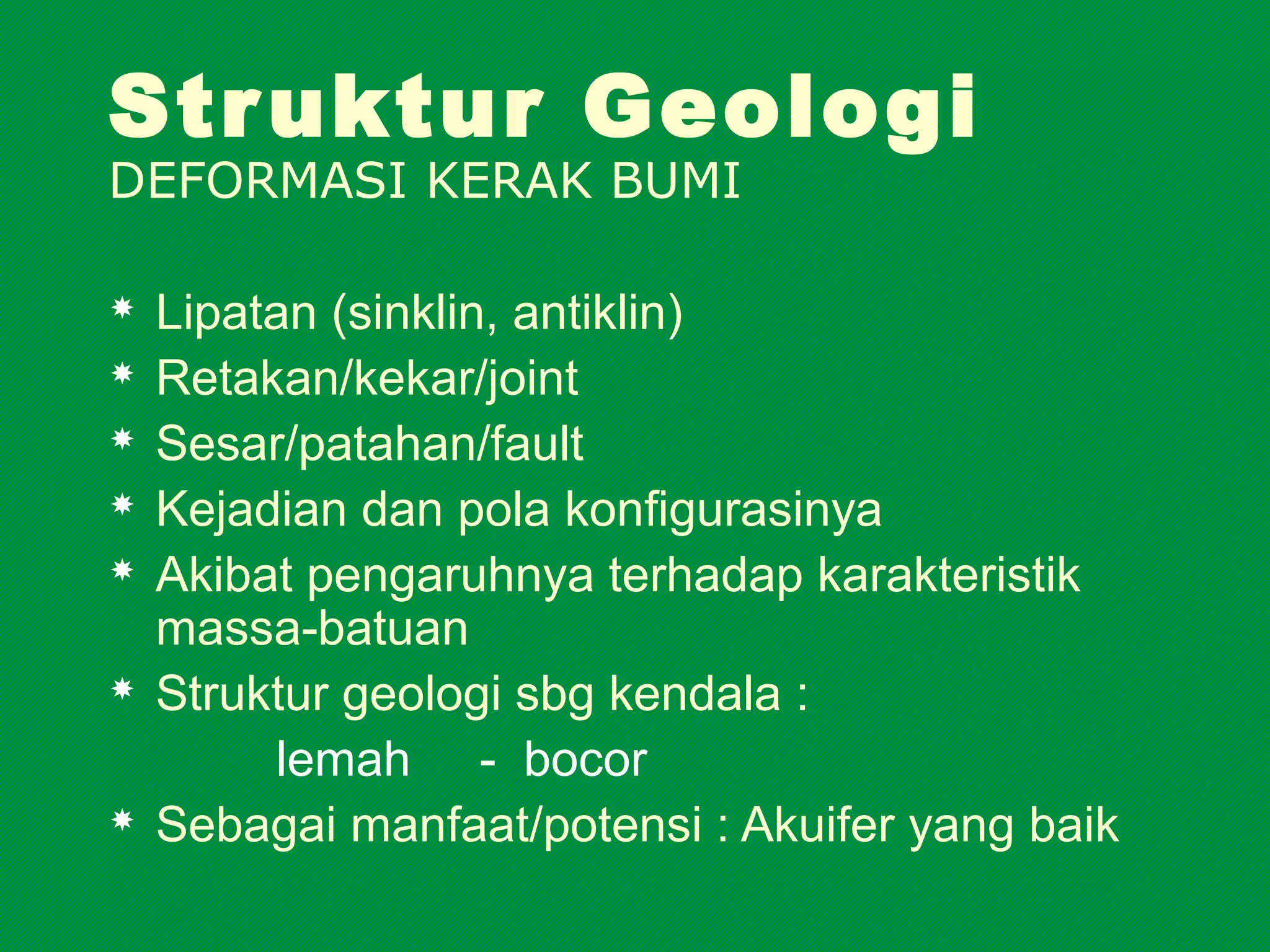 DASAR GEOLOGI TEKNIK | PPT