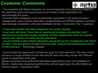 Alpha Intro_2016 | PPSX | Manufacturing Industry | Industries