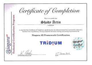 Tridium Certificate | PDF