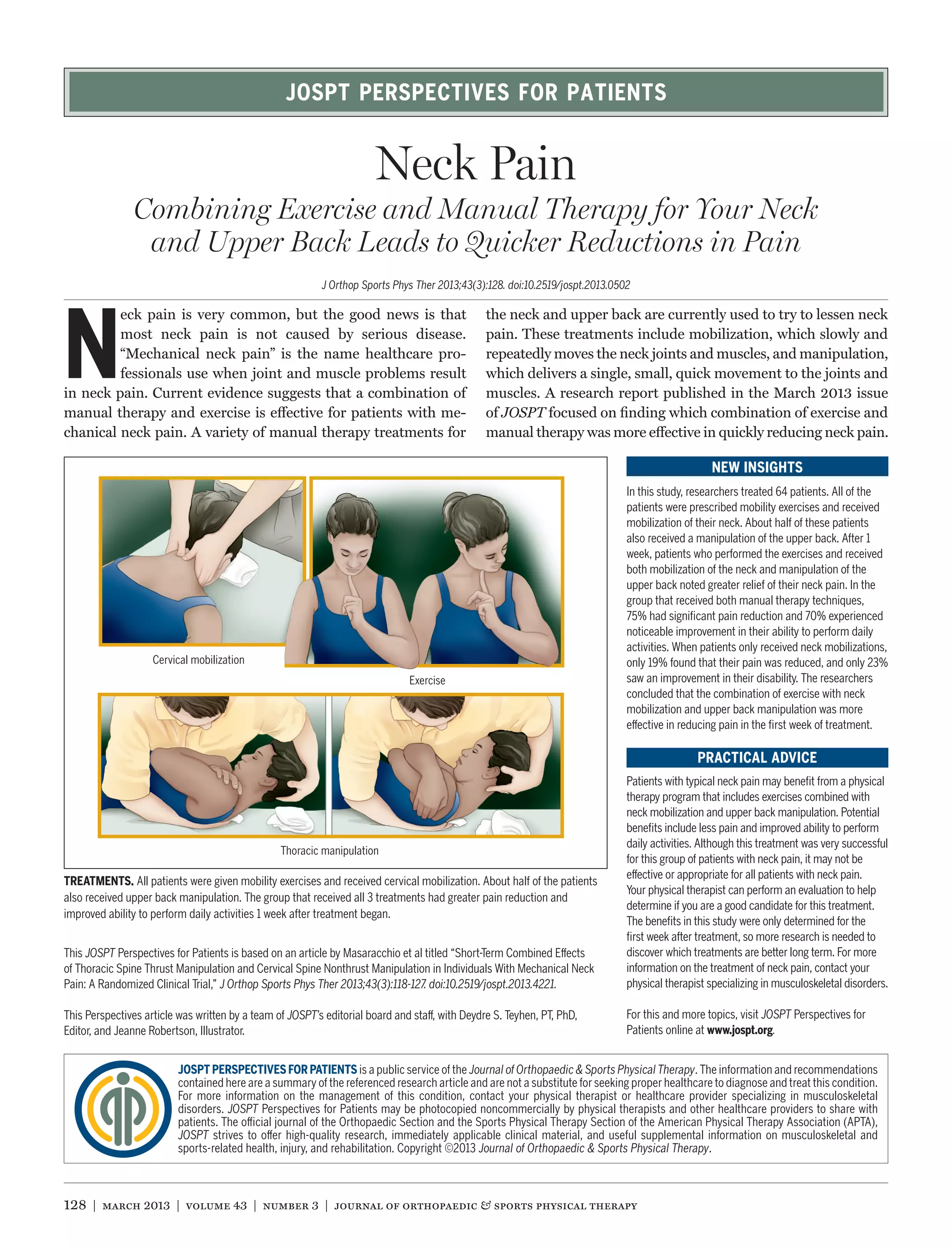 Neck pain 20130228 mar2013 perspectives | PDF
