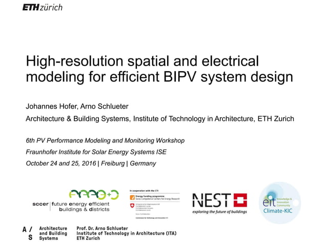 High resolution spatial and electrical modeling for efficient BIPV ...