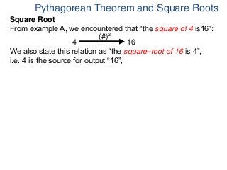 52 pythagorean theorem and square roots | PPTX