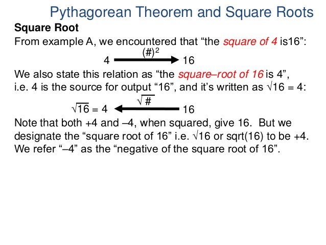 52 pythagorean theorem and square roots | PPT