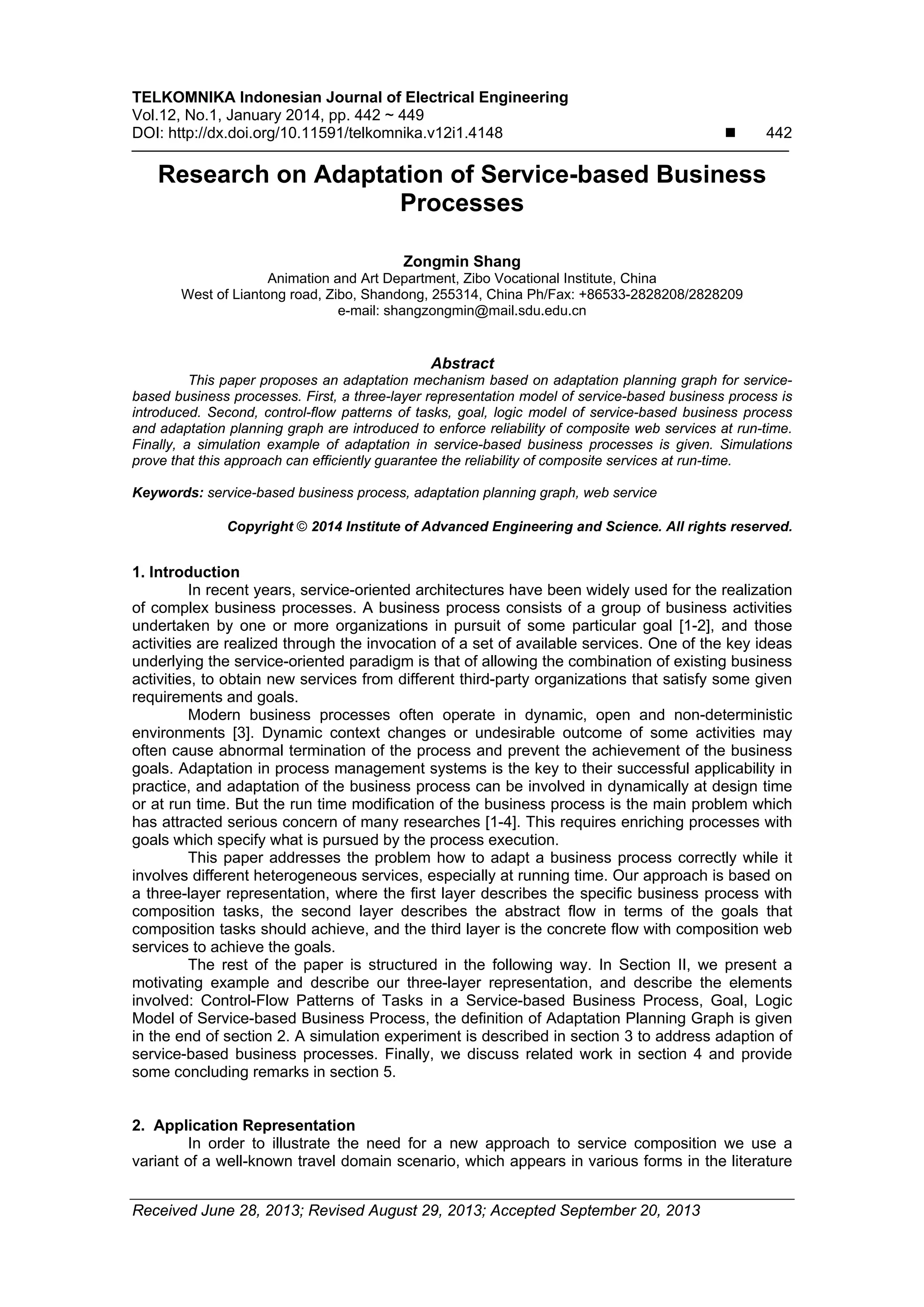 Research on Adaptation of Service-based Business Processes | PDF | Computer Software and ...