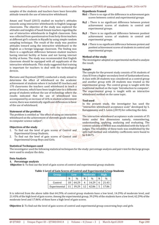 The Effect of using Interactive Whiteboard on the Achievement of ...