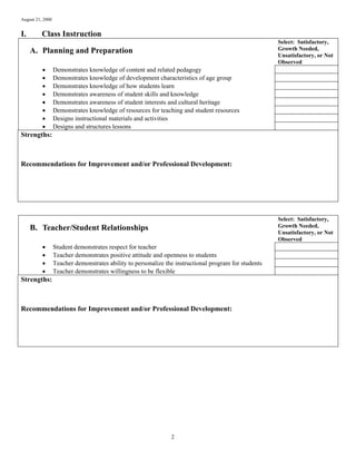 rating sheet for education | PDF
