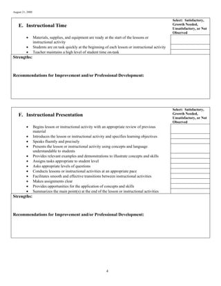 rating sheet for education | PDF
