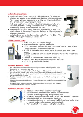 Testing/Manufacture/metal hardness tester | PDF | Computing ...