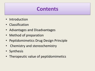 PEPTIDOMIMETICS [M.PHARM, BSC, MSC, B.PHARM] | PPTX