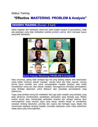 Silabus Training "Effective Mastering PROBLEM & Analysis" | PDF