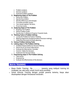 Silabus Training "Effective Mastering PROBLEM & Analysis" | PDF
