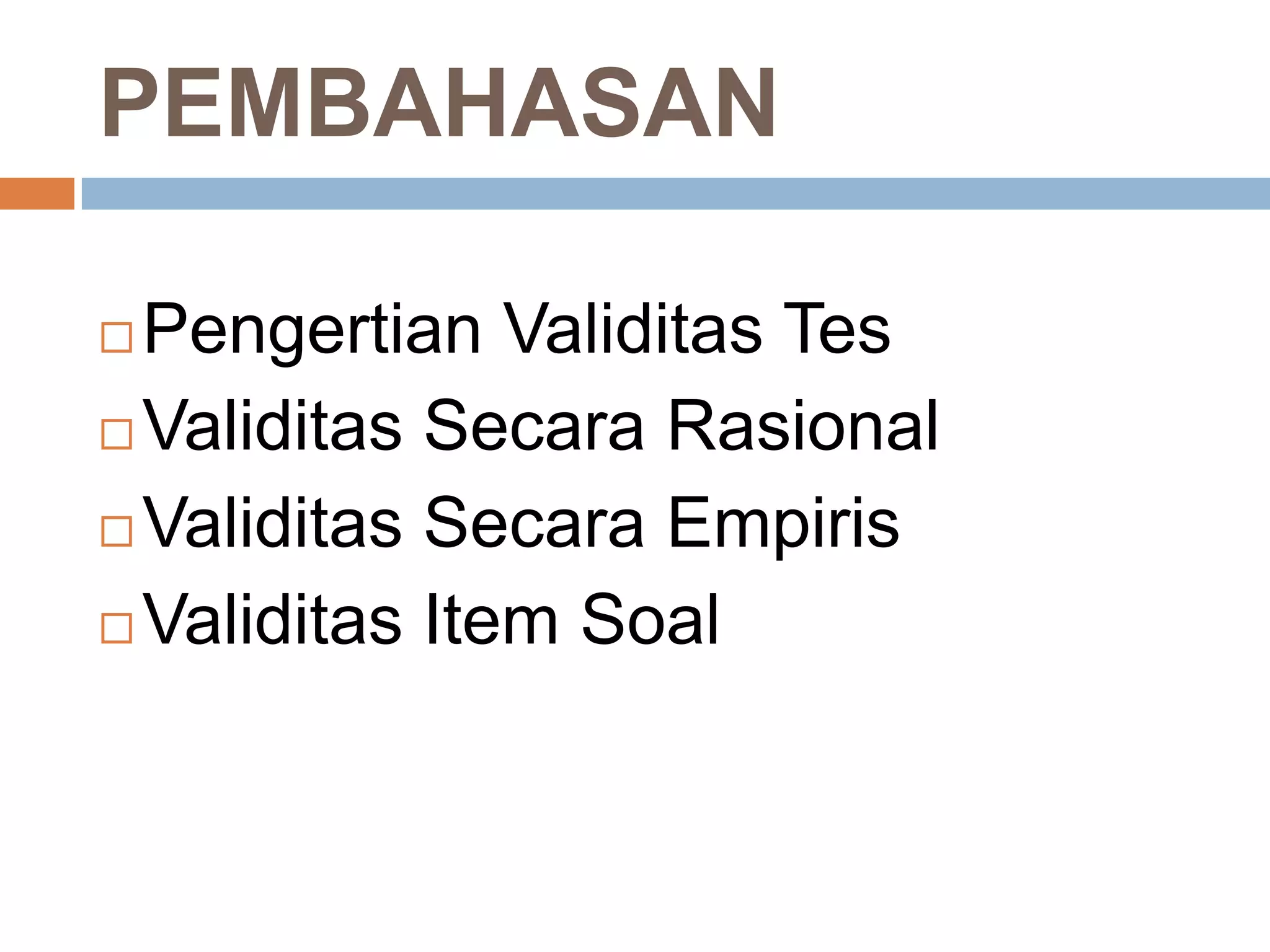 analisis validitas tes | PPTX