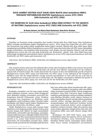 Jurnal DAYA HAMBAT EKSTRAK KULIT DAUN LIDAH BUAYA | PDF