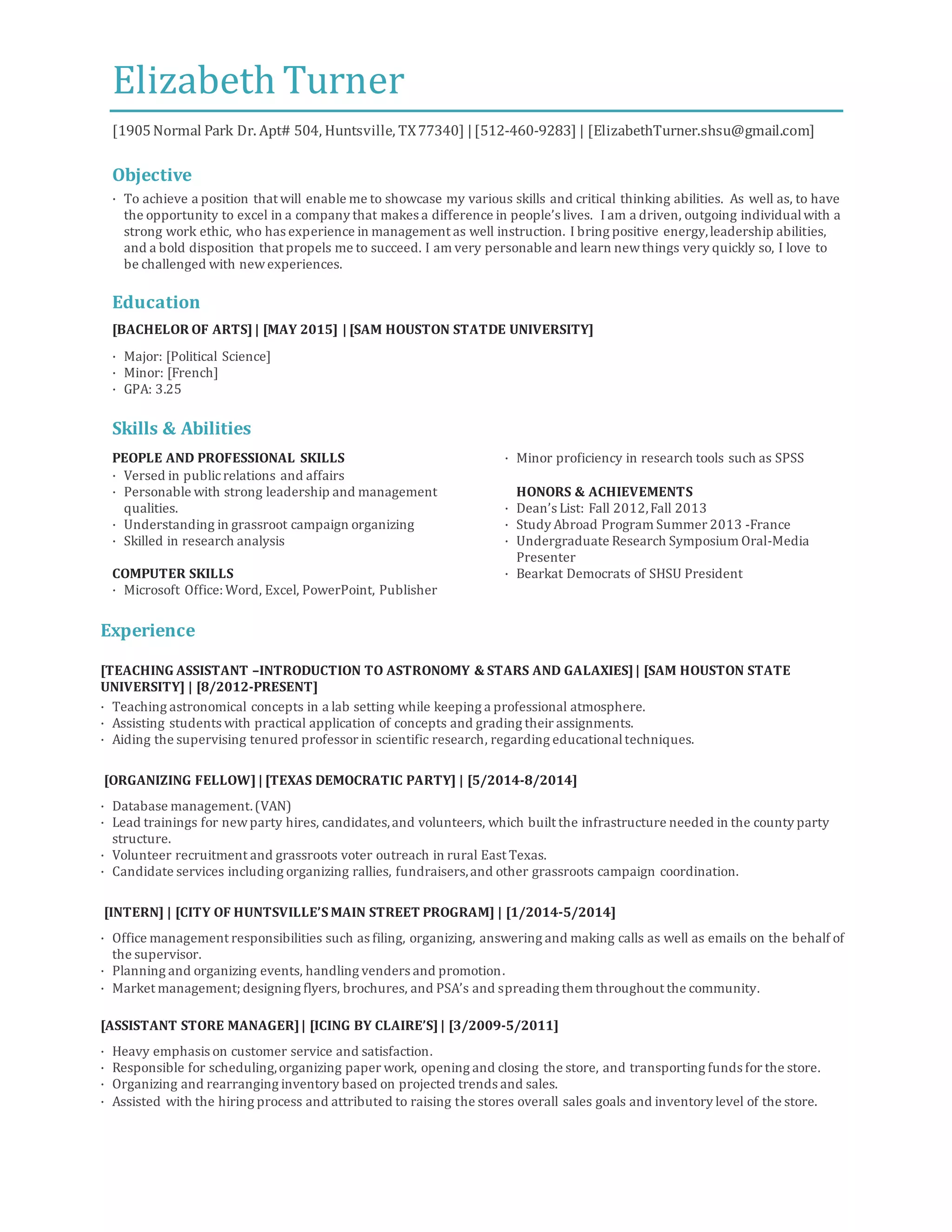 Turner_Elizabeth Resume | PDF