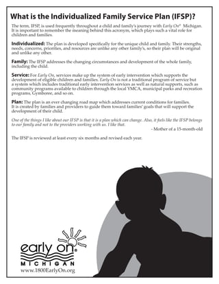 Early On Michigan Individualized Family Service Plan | PDF
