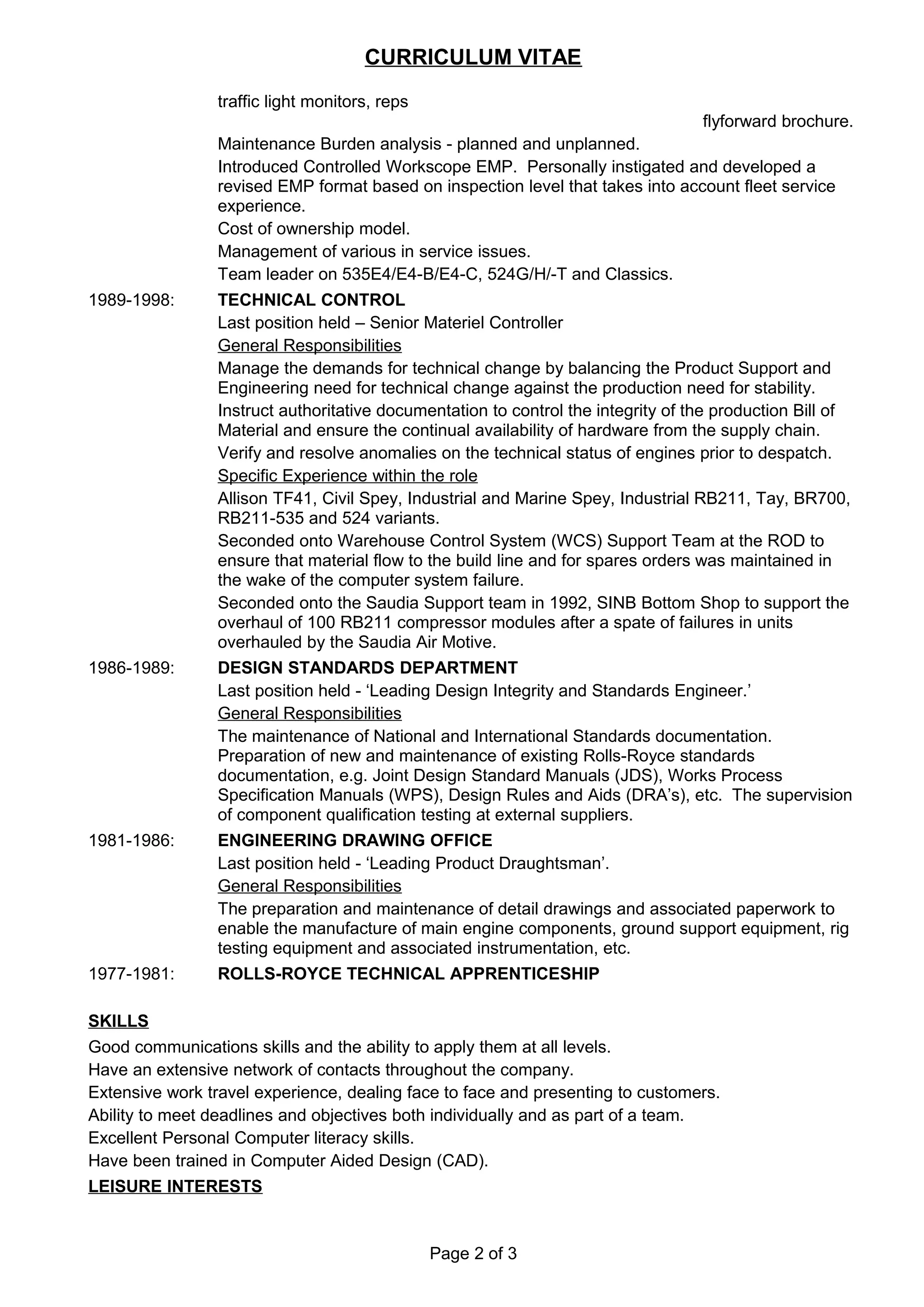 MPO CV - Sept 16.DOC | Business | Business and Finance