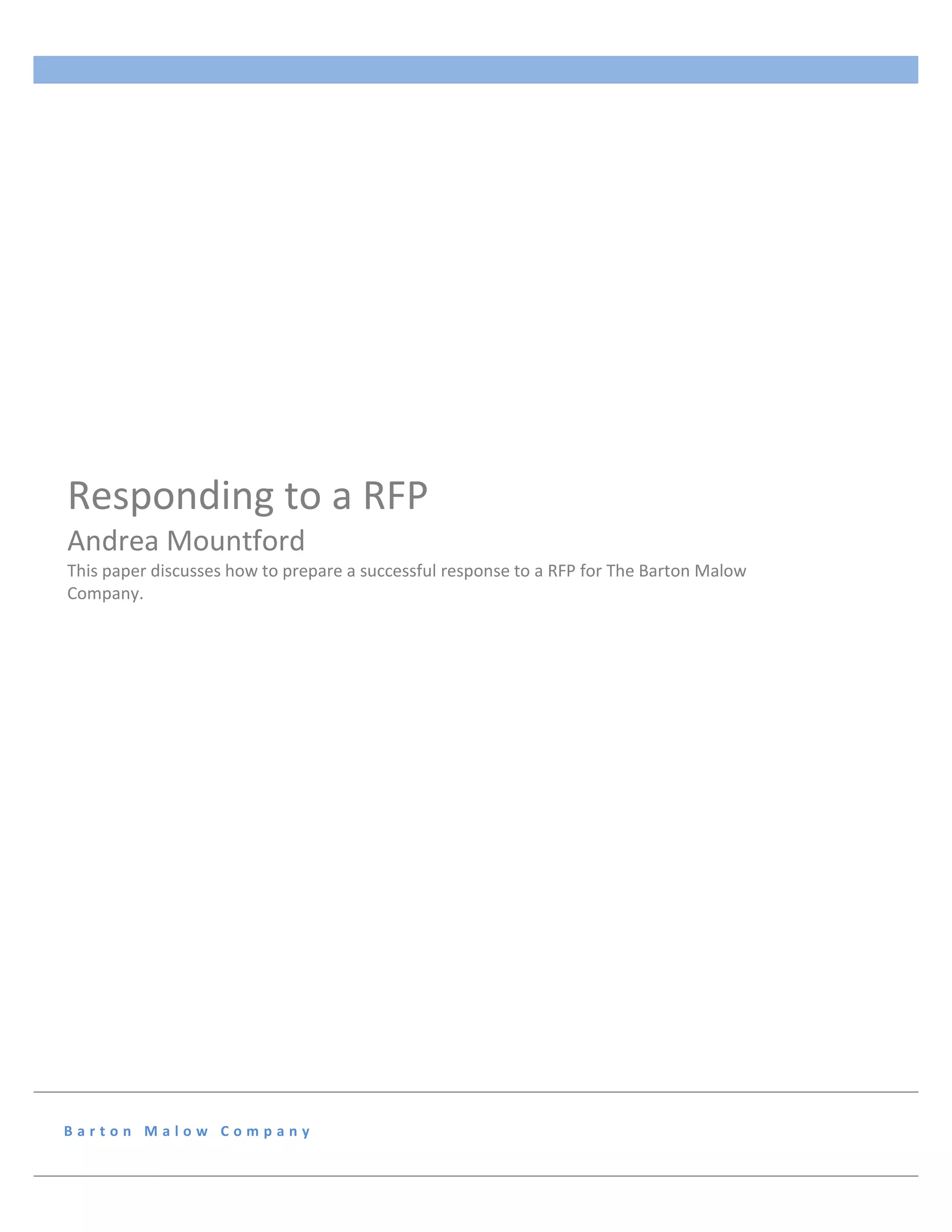 Responding to a RFP | DOCX