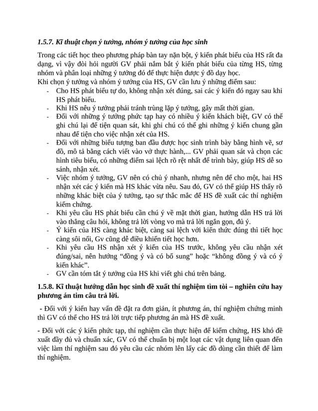 Tiểu luận: PP Bàn tay nặn bột trong dạy học TNXH chủ đề hệ cơ quan lớp 3 | PDF